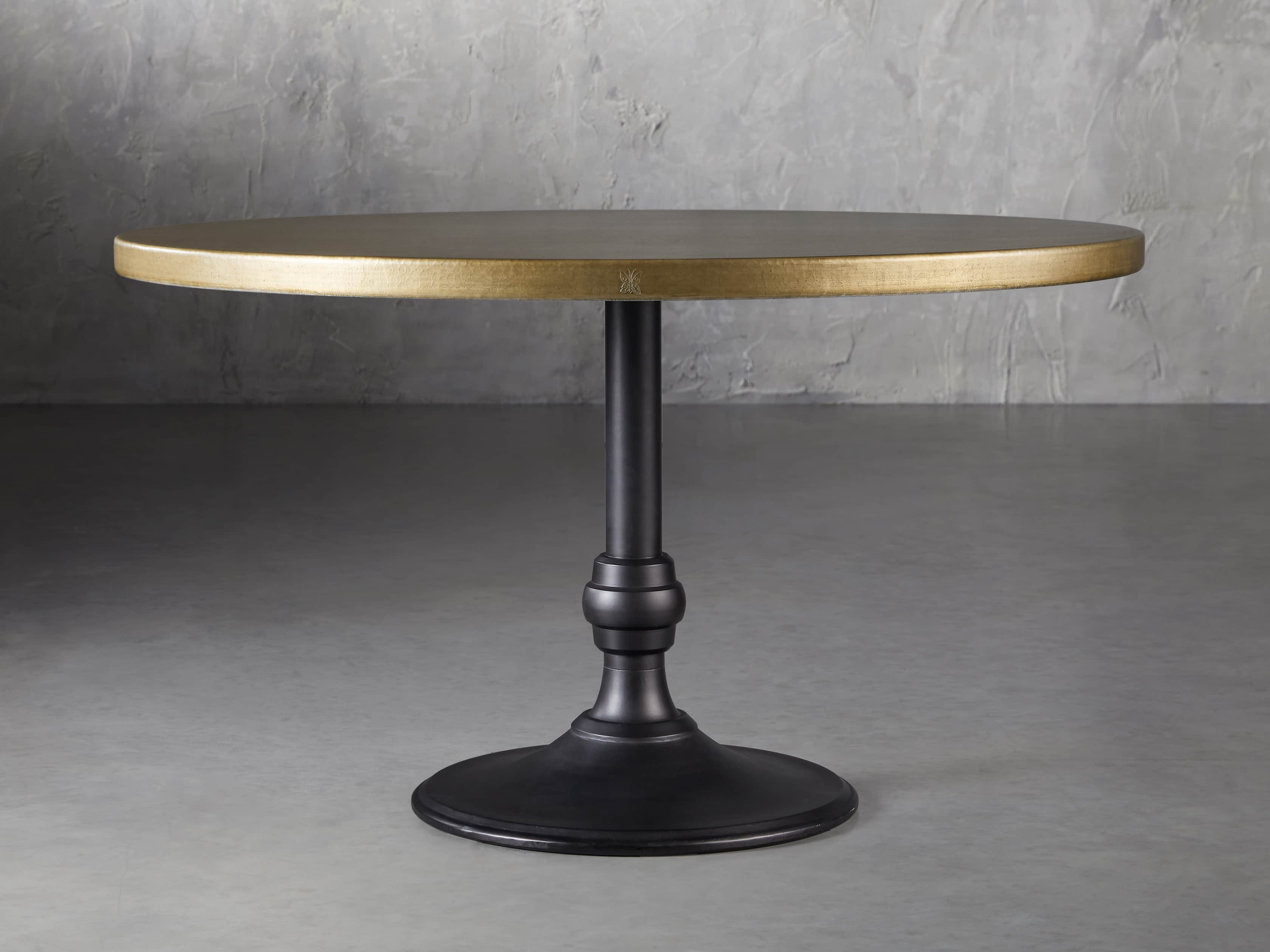 Recycled Metal Dining Table with Wade Base – Calicslight