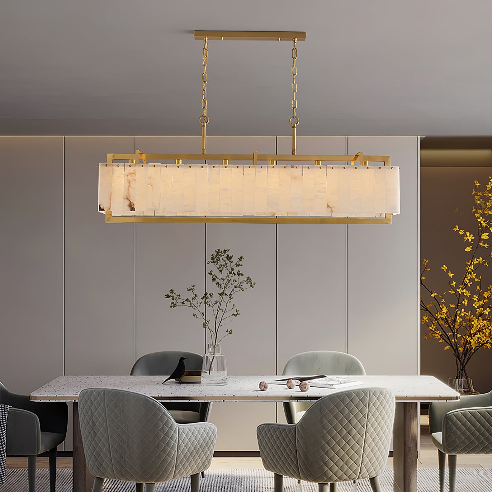 Solstice Bar Alabaster Chandelier – Calicslight